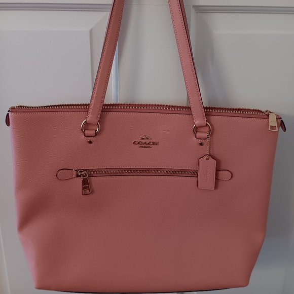 Coach | Bags | Coach Cross Grain Leather Gallery Tote Shell Pink | Poshmark